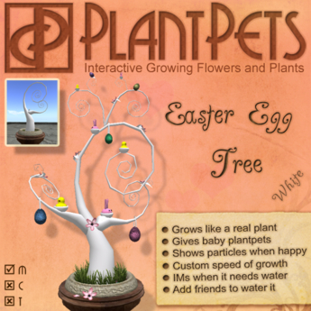 Second Life Marketplace - PlantPet Seed [Easter Egg Tree *White*] (Rare)